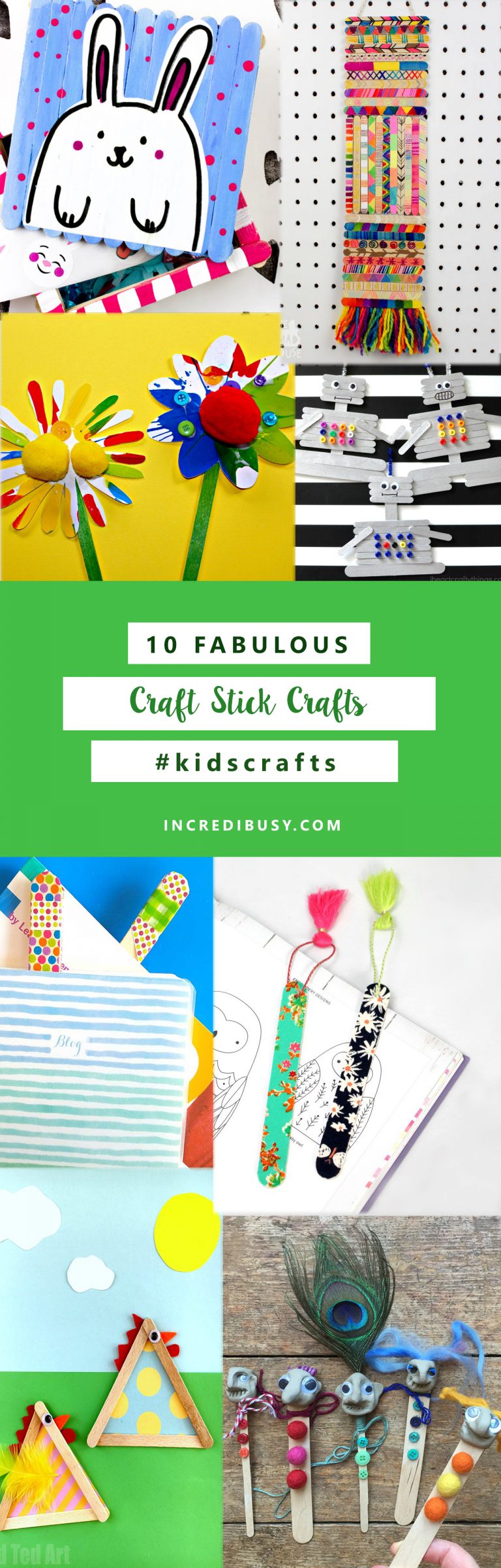 Craft Stick Ideas - a roundup of our ten favourites - Incredibusy