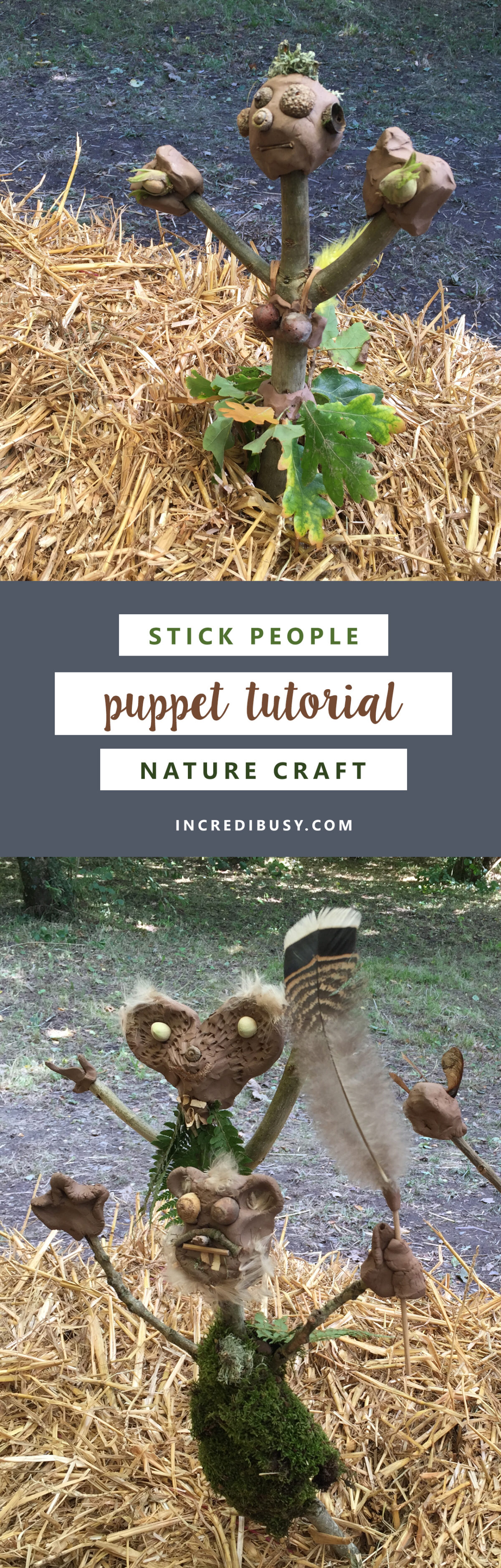 Stick people - woodland puppet craft tutorial - Incredibusy