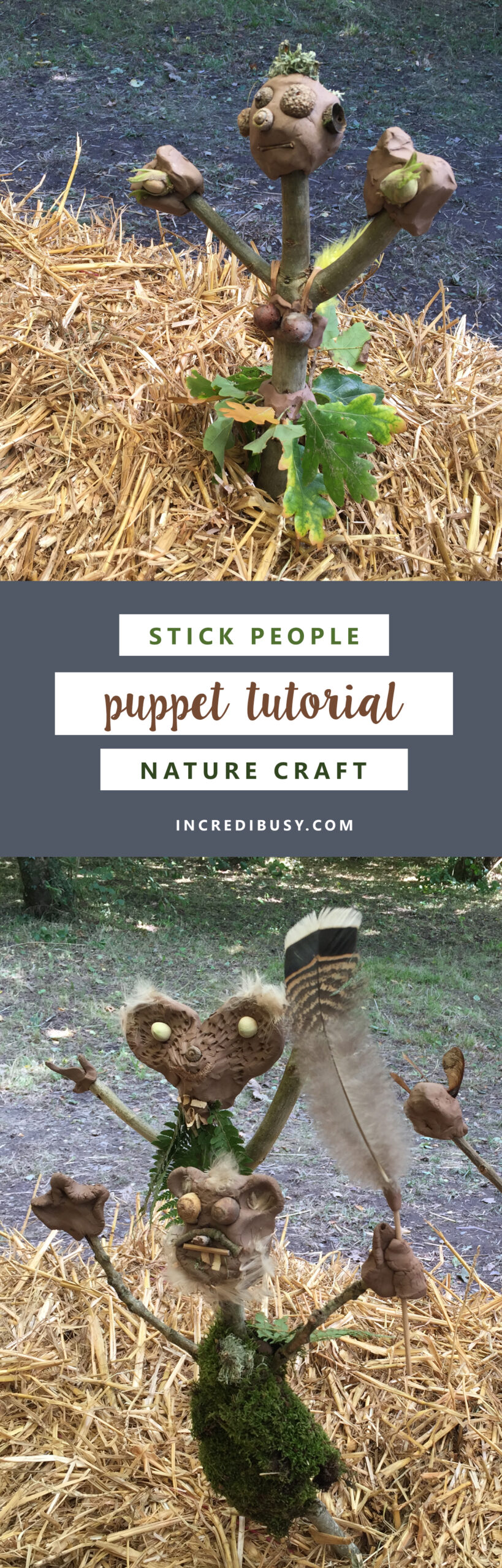 Stick people - woodland puppet craft tutorial - Incredibusy